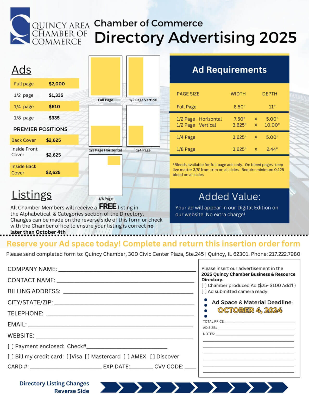 Printed Business Directory - Quincy Area Chamber of Commerce